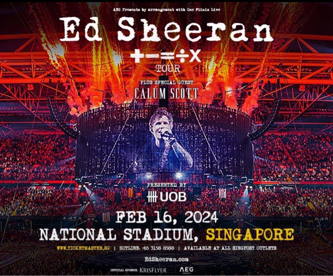 Ed Sheeran ( 2 x Cat 5 ), Tickets & Vouchers, Event Tickets on Carousell