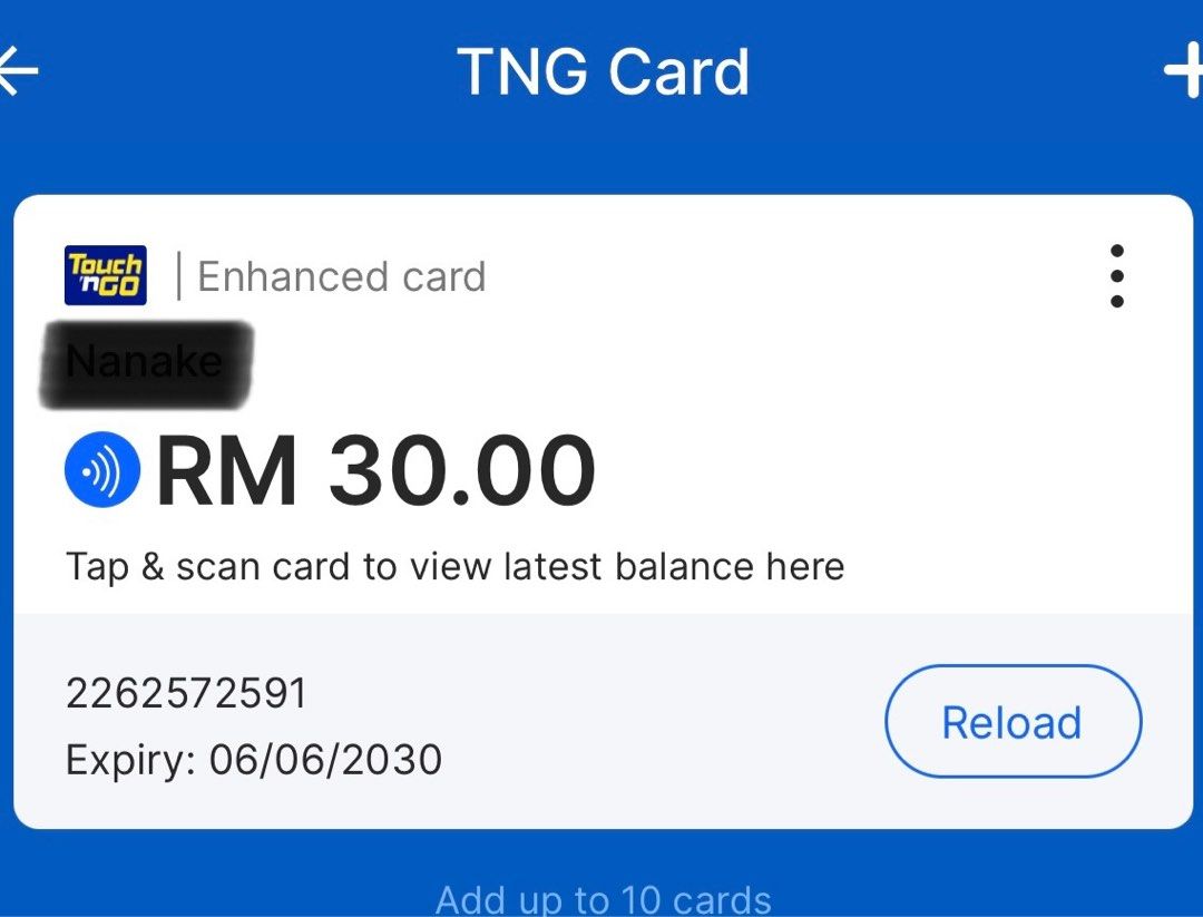 ENHANCED TNG NFC Touch N Go card with Value RM 30, Car Accessories ...