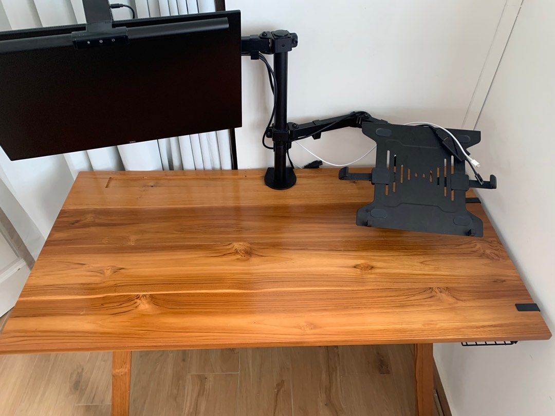 EverDesk Dual Monitor Stand and Laptop Holder + screen light, Computers ...