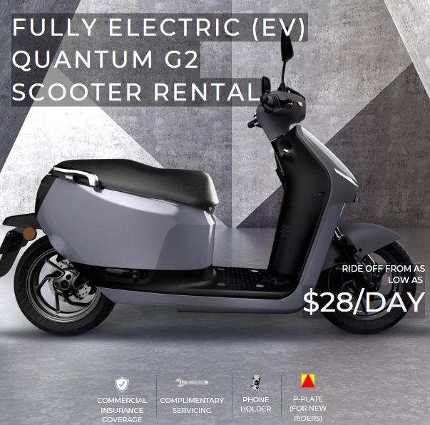 Full EV (Electric) Quantum Mobility G2 Scooter Rental, Motorcycles ...