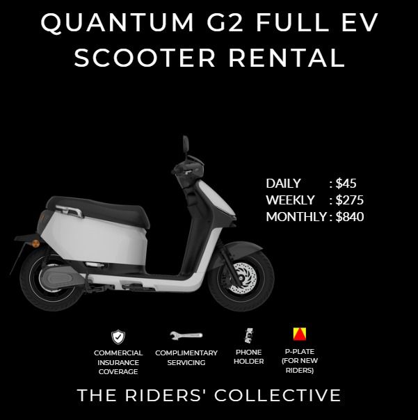 Full EV (Electric) Quantum Mobility G2 Scooter Rental, Motorcycles ...