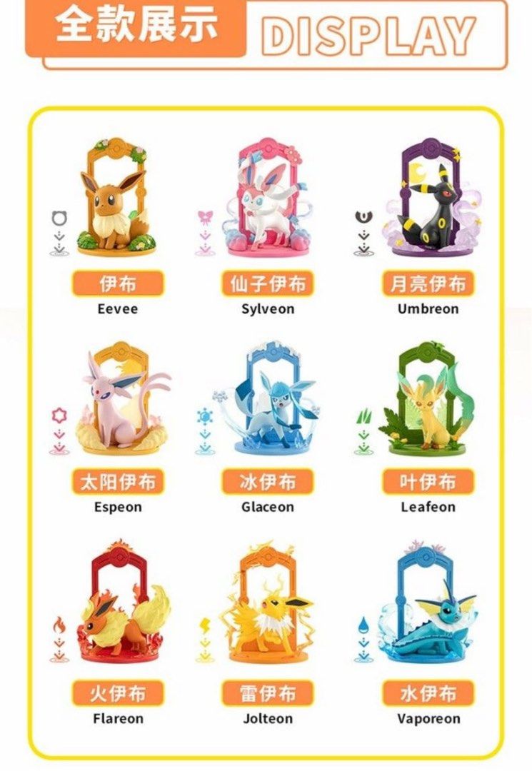 [FUNISM] Full set Authentic License Eevee Evolution Figure figurine ...