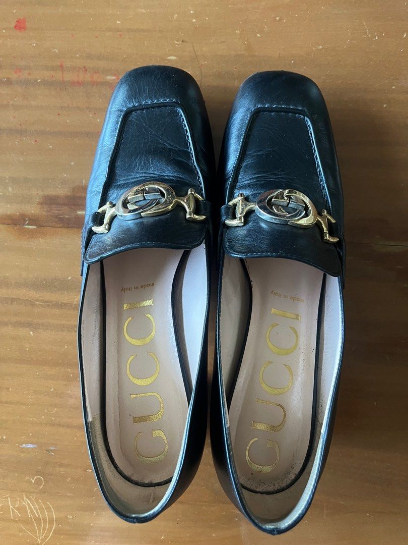 GUCCI Heeled Loafers, Women's Fashion, Footwear, Heels on Carousell