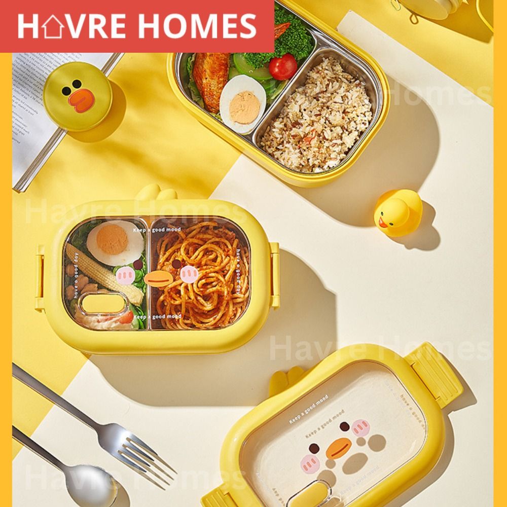 Havre Stainless Steel Kawaii Bento Box for Kids Cute Duck Lunch Box ...