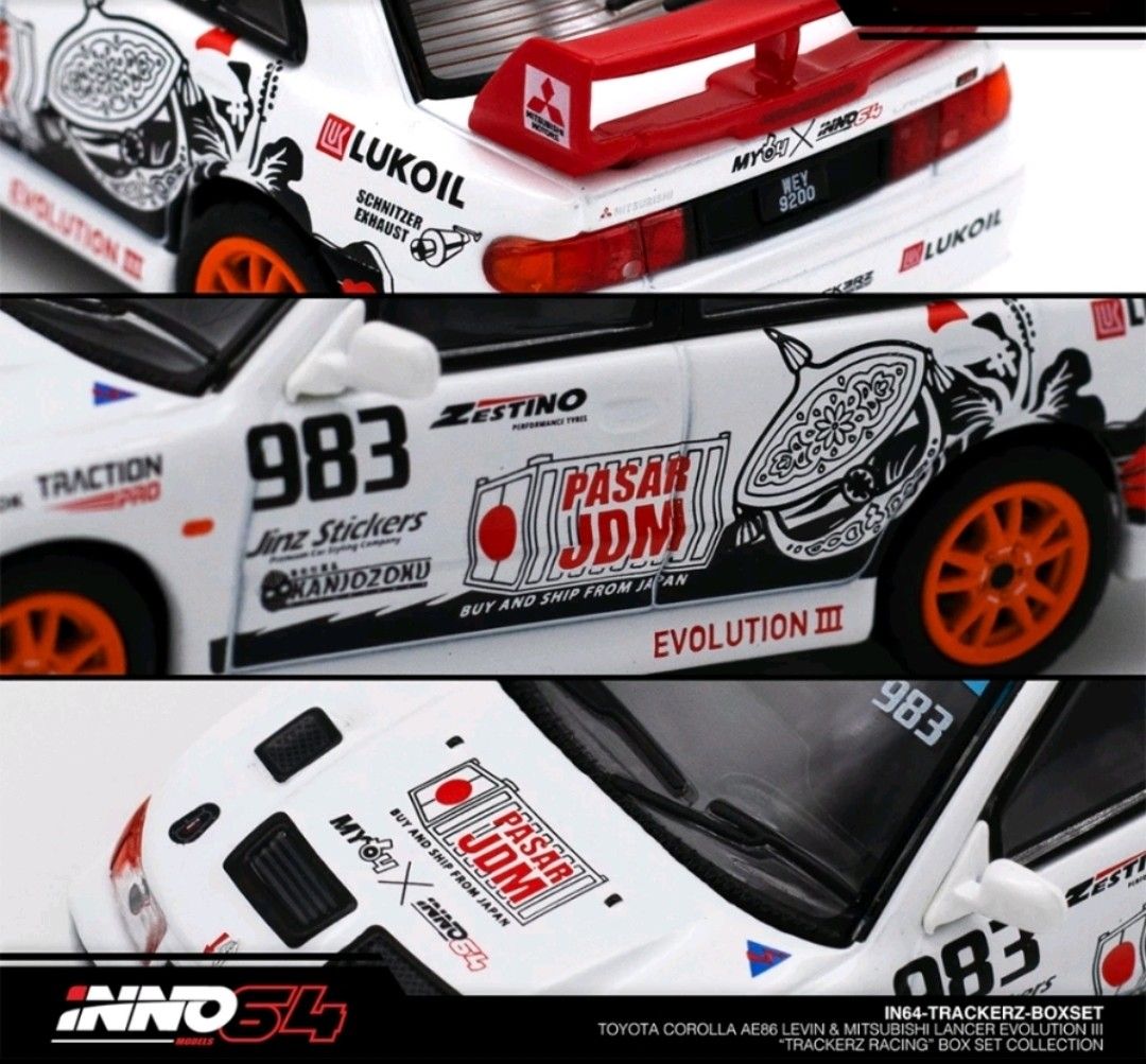 Inno64 1/64 EVO3 & AE86 Levin, Hobbies & Toys, Toys & Games on Carousell