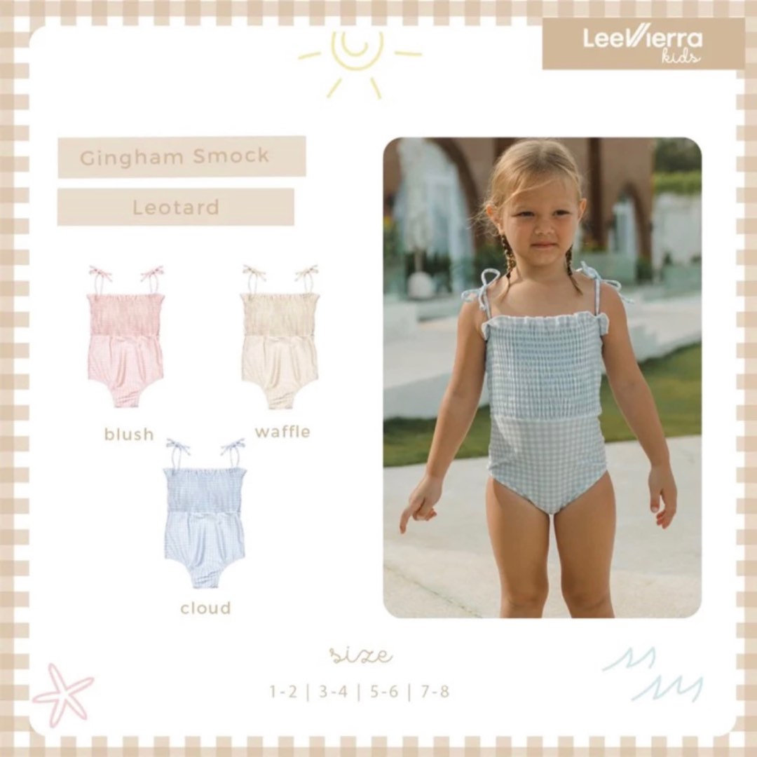 LeeVierra Kids Gingham Leotard, Bayi & Anak, Baju Anak Perempuan, 1 ...