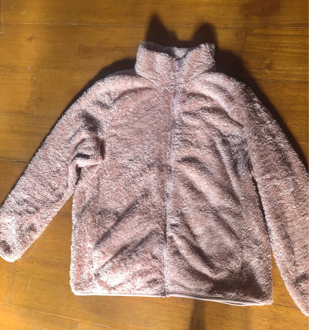 Light pink Fluffy yarn fleece full zip long sleeve Jacket (NEGOTIABLE ...