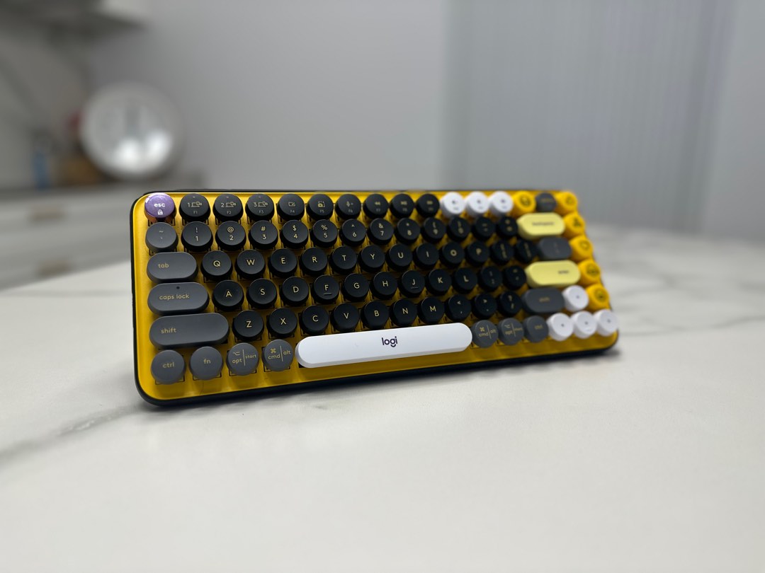 Logitech POP Keys Mechanical Wireless Keyboard with customizable emoji ...