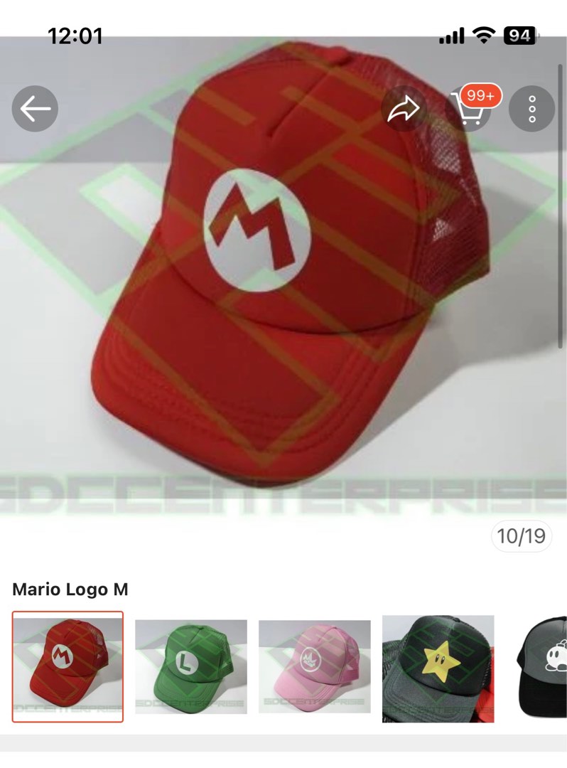 Mario Hat / Mario Cap, Men's Fashion, Watches & Accessories, Caps ...