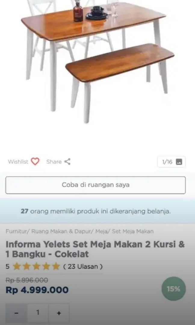 MEJA MAKAN INFORMA, Perabotan Rumah di Carousell