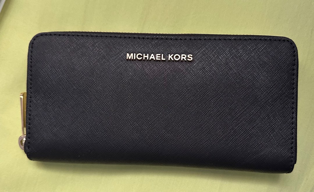Michael Kors Jet Set Saffiano Leather Zip-around Wallet, Women's ...