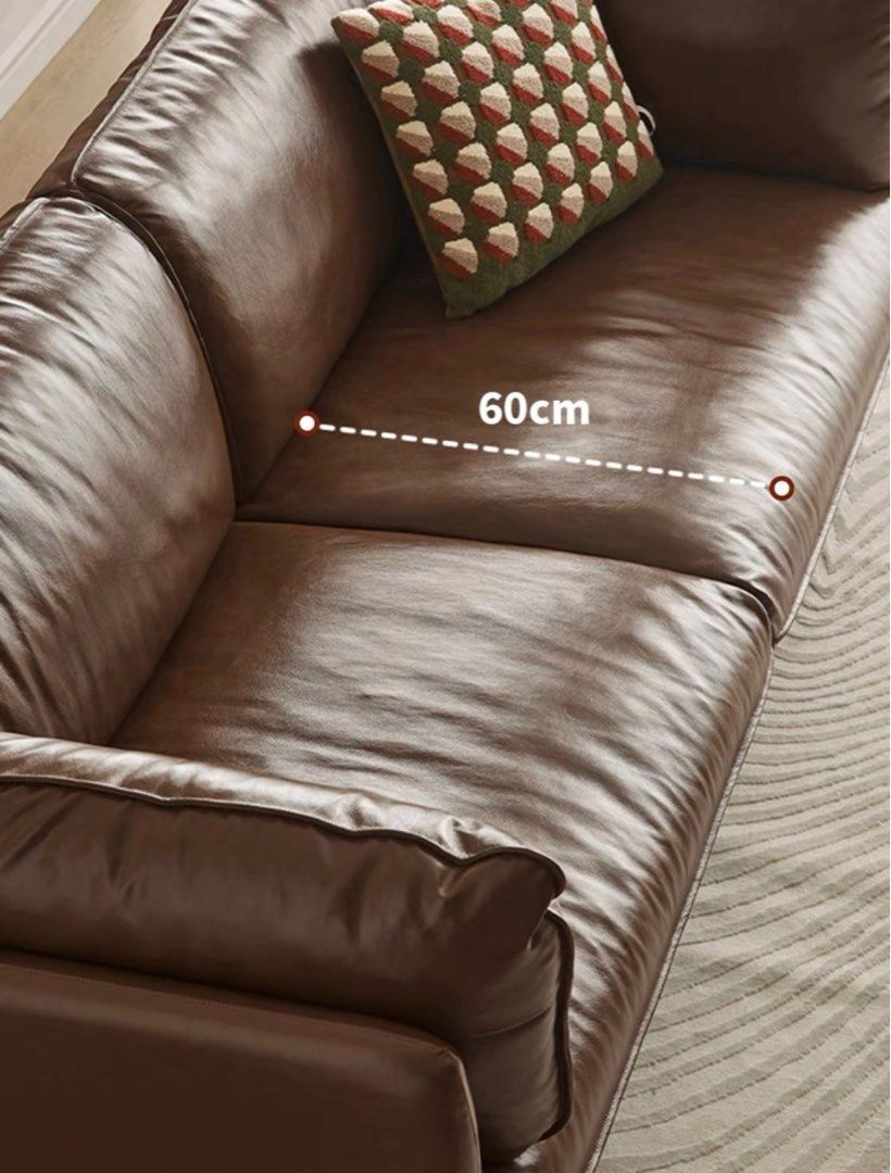 MODAL Modern Waxed Leather Sofa, Furniture & Home Living, Furniture ...