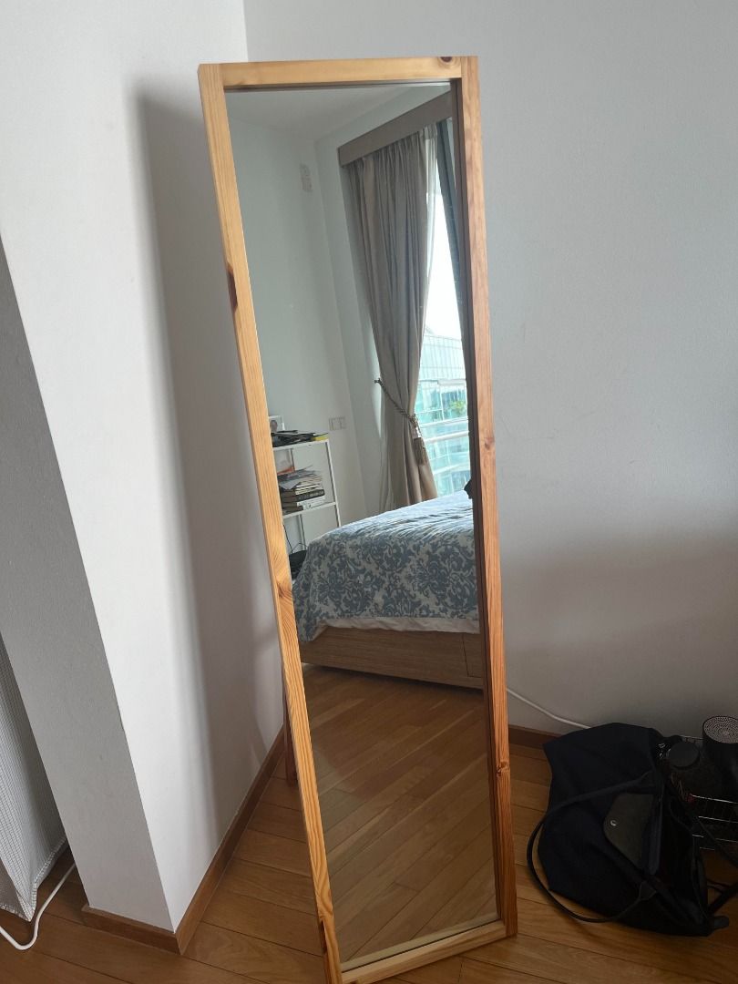 Muji Standing Wooden Mirror, Furniture & Home Living, Home Decor ...