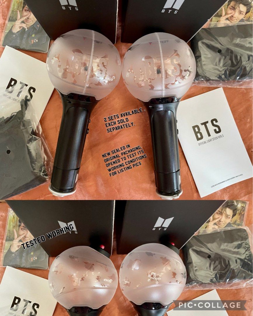 New Authentic BTS Official Light Stick Ver.3 Official 77186, Hobbies ...