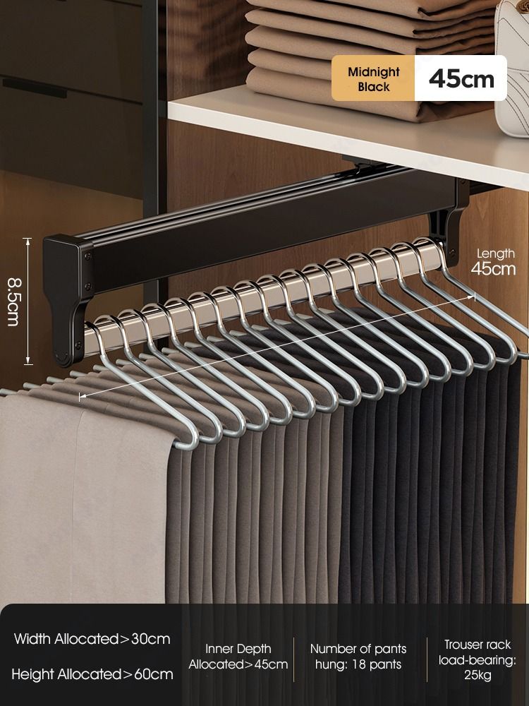 ODOROKU Extendable Clothes Rail Sliding Wardrobe Closet Rod 30-60cm ...