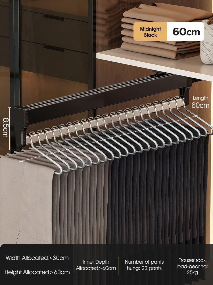 ODOROKU Extendable Clothes Rail Sliding Wardrobe Closet Rod 30-60cm ...