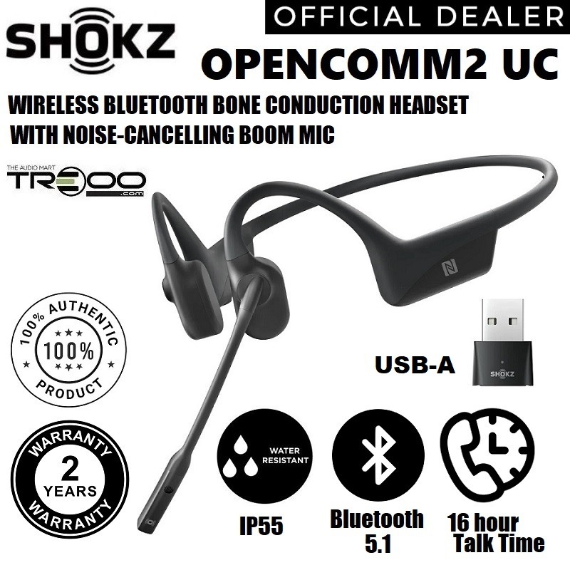 [Official] Shokz OpenComm2 UC Wireless Bluetooth Bone Conduction Headset with Noise-Cancelling ...
