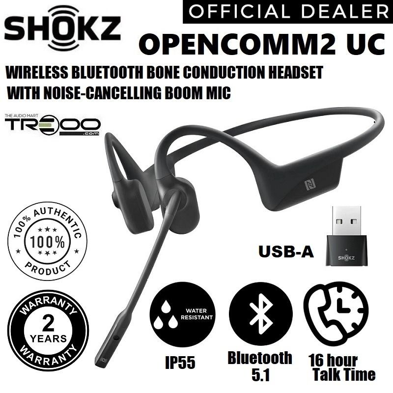 [Official]($12 Cashback!) Shokz OpenComm2 UC Wireless Bluetooth Bone Conduction Headset with ...