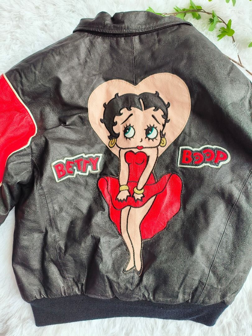 OG Vintage 90s Betty Boop Looney Tunes (Genuine Leather Jacket), Men's Fashion, Coats, Jackets ...