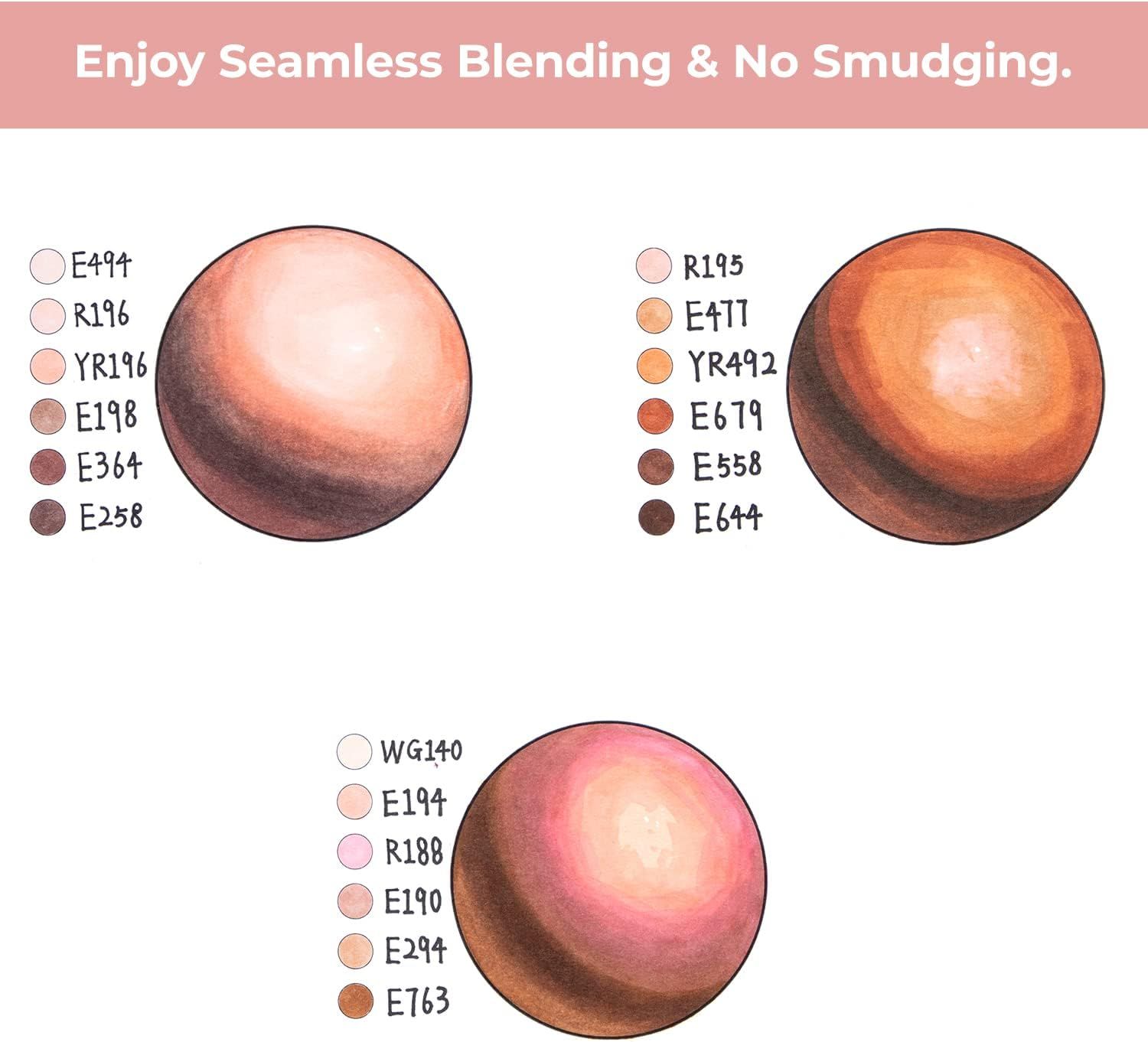 Ohuhu Skin Tone Markers- Slim Broad and Fine Double Tipped Alcohol ...