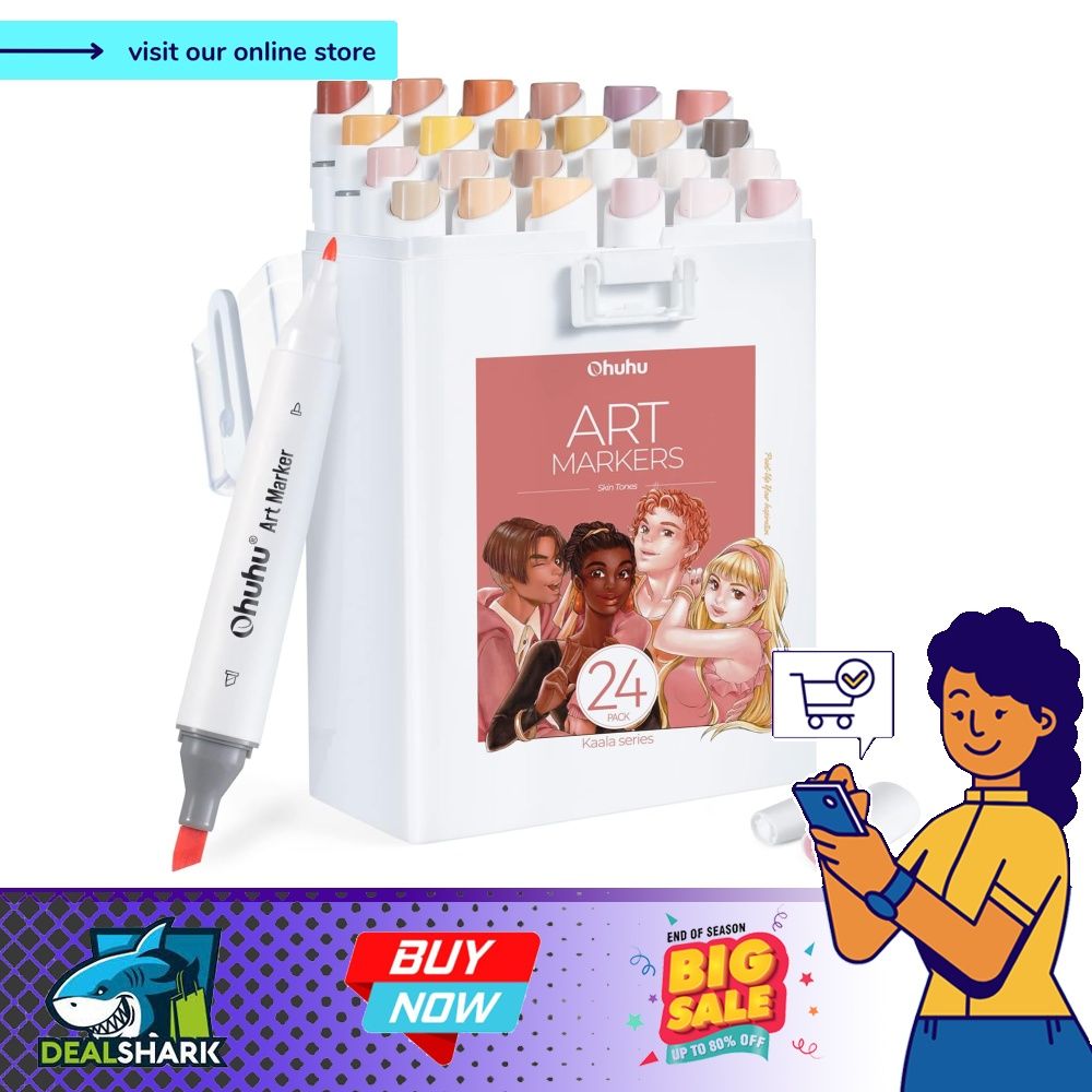 Ohuhu Skin Tone Markers- Slim Broad and Fine Double Tipped Alcohol ...