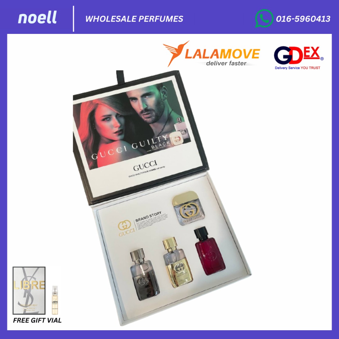 [ORIGINAL] AUTHENTIC READY STOCK GUCCI GUILTY MINIATURE 4IN1 SET PERFUME, Beauty & Personal Care ...