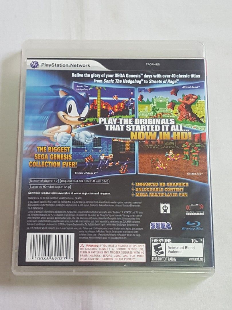PlayStation 3 PS3 Sonic's Ultimate Genesis Collection, Video Gaming ...