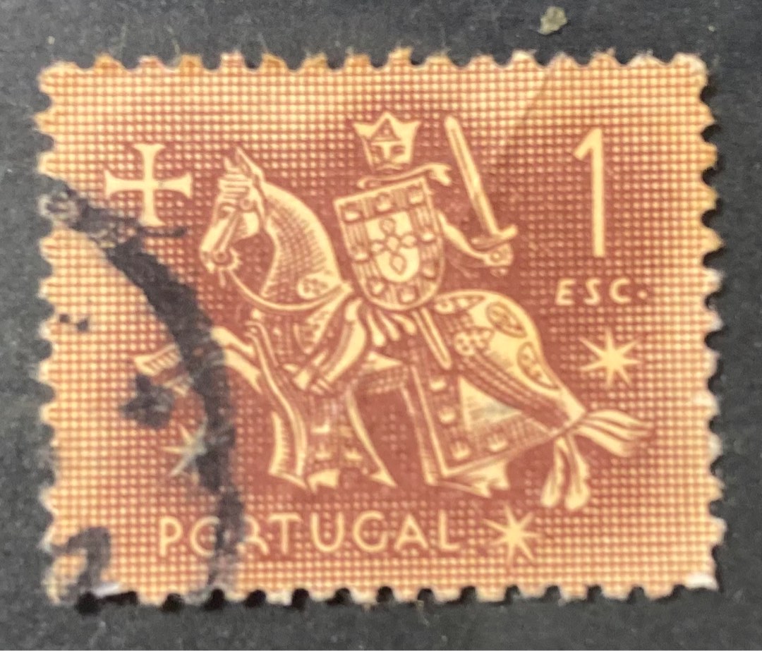 PORTUGAL USED STAMP : Knight on Hirseback ( From Seal of Kung Dinus ) 1 ...