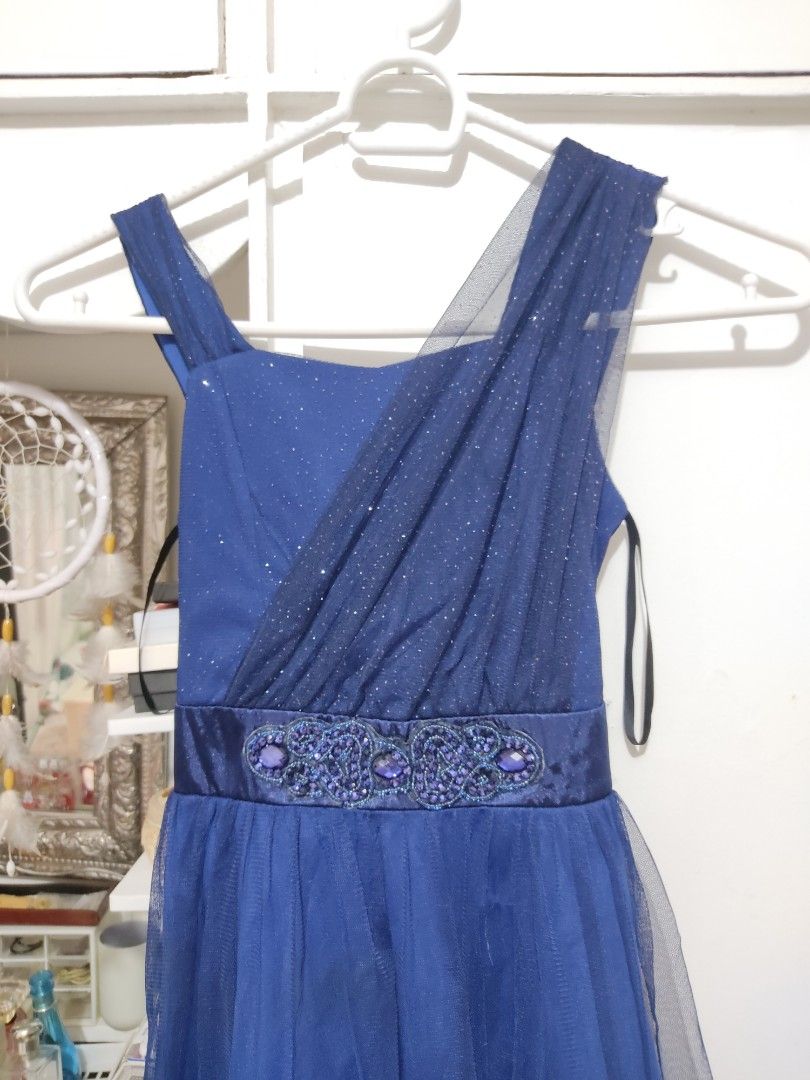 Girl's Midnight Blue Formal Party Gown Dress, Babies & Kids, Babies ...