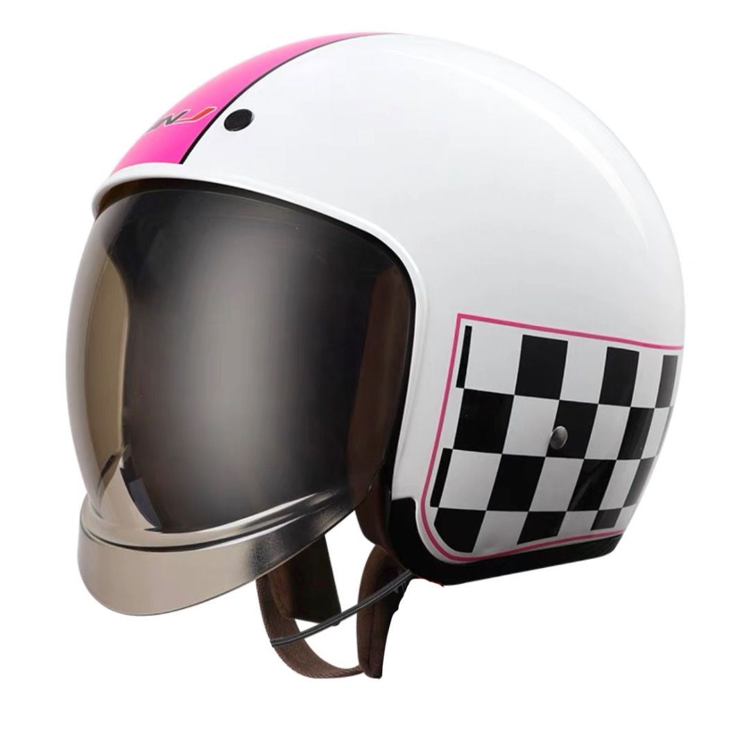White with Pink Stripe and Black Checkered Designs with Inbuilt Built ...