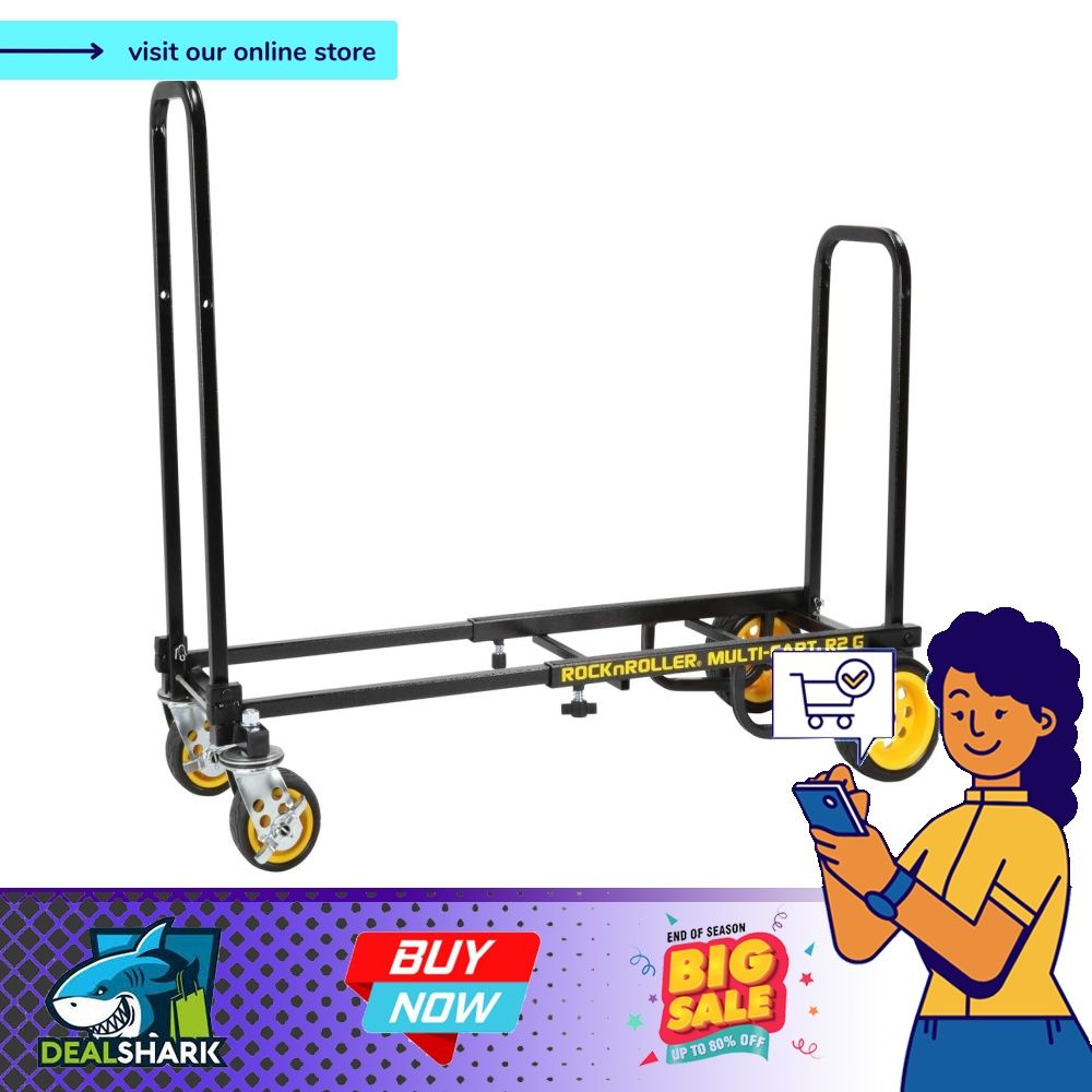 Rock-N-Roller R2G (Micro Ground Glider) 8-in-1 Folding Multi-Cart/Hand Truck/Dolly/Platform Cart ...