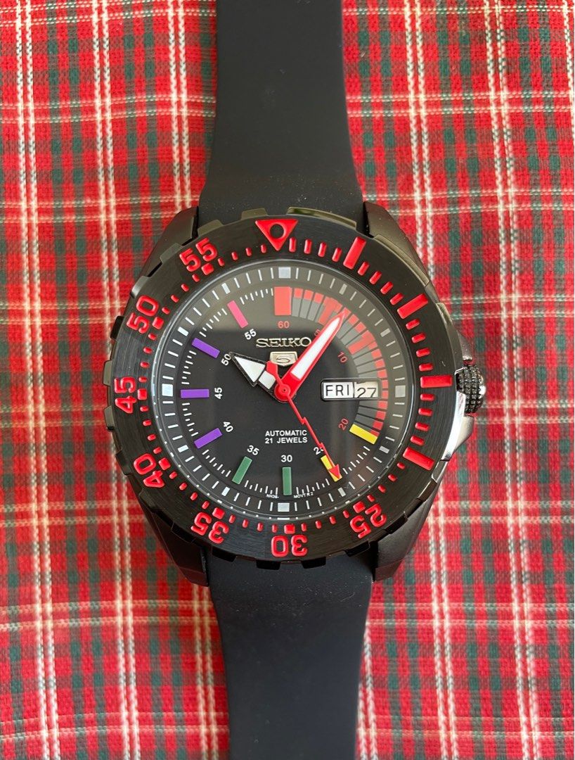 Seiko 5 Diver Monster Skeleton back Auto, Luxury, Watches on Carousell