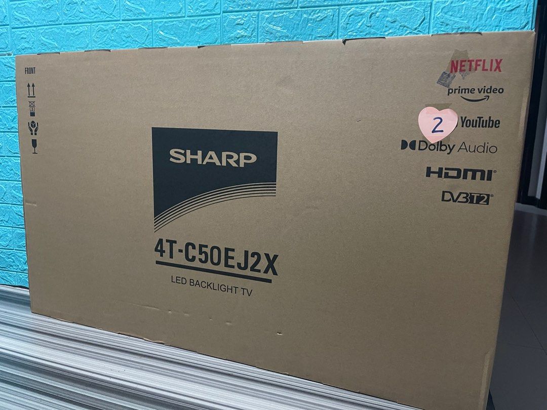 SHARP 4T-C50EJ2X 50 INCH FRAMELESS 4K ULTRA HD SMART TV, TV & Home Appliances, TV ...