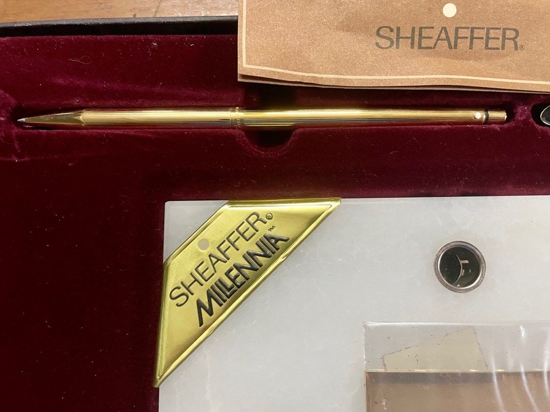 Sheaffer Millennia Ball Point Pen with Brass & Marble Base Gift Set ...