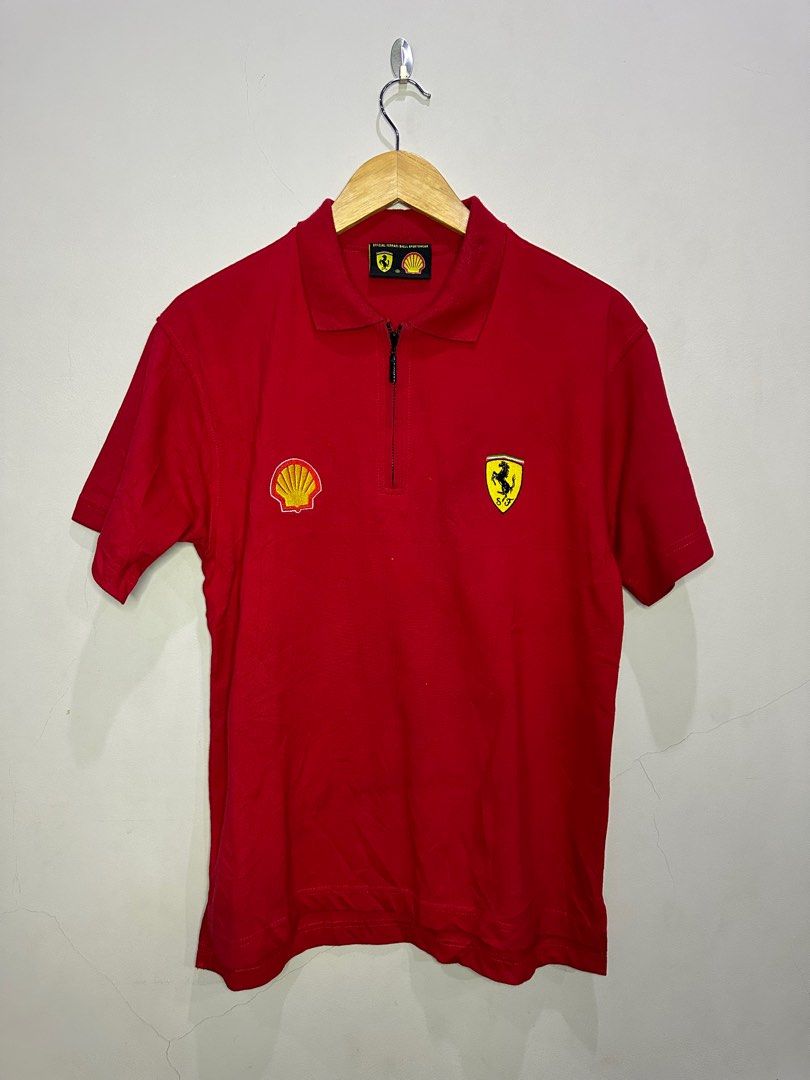 SHELL X FERRARI POLO SHIRT, Men's Fashion, Tops & Sets, Tshirts & Polo ...
