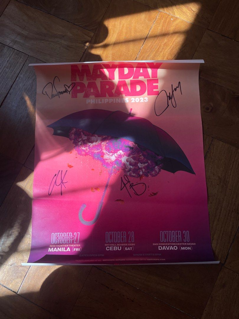 (SIGNED) Mayday Parade Live in Manila 2023 poster, Hobbies & Toys ...