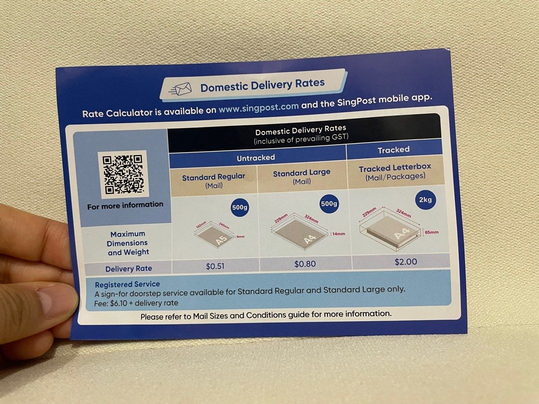 SingPost Postage Rates WEF 9 Oct 2023, Hobbies & Toys, Stationery ...