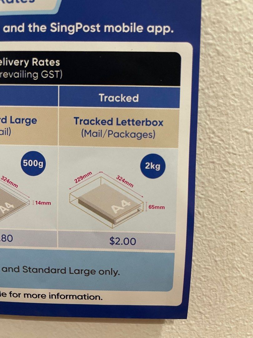SingPost Postage Rates WEF 9 Oct 2023, Hobbies & Toys, Stationery ...