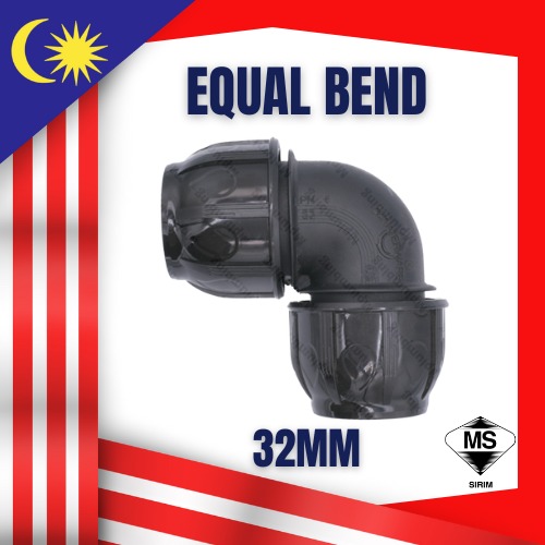 (SIRIM) EQUAL BEND POLYPIPE ELBOW CONNECTOR PEMYAMBUNG POLI EB 32MM ...