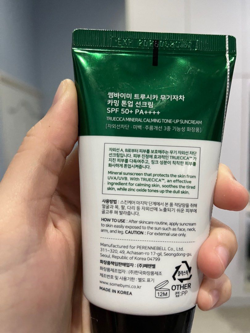 Somebymi Truecica Mineral Calming Tone Up Suncream, Beauty & Personal ...