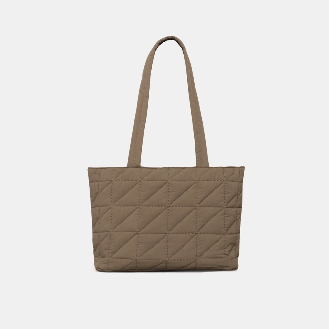 Straightforward Kulcha Puffer Tote bag in Taupe, Women's Fashion, Bags ...