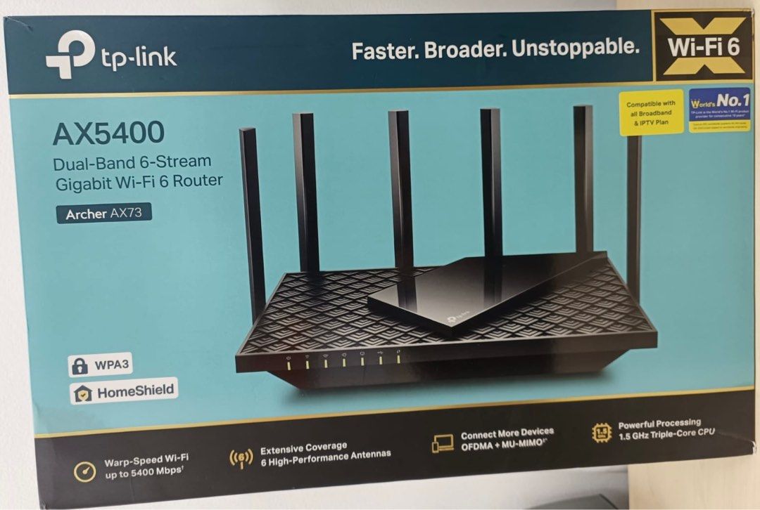 TP-Link AX5400 Dual-Band Gigabit Wi-Fi 6 Router, Computers & Tech ...