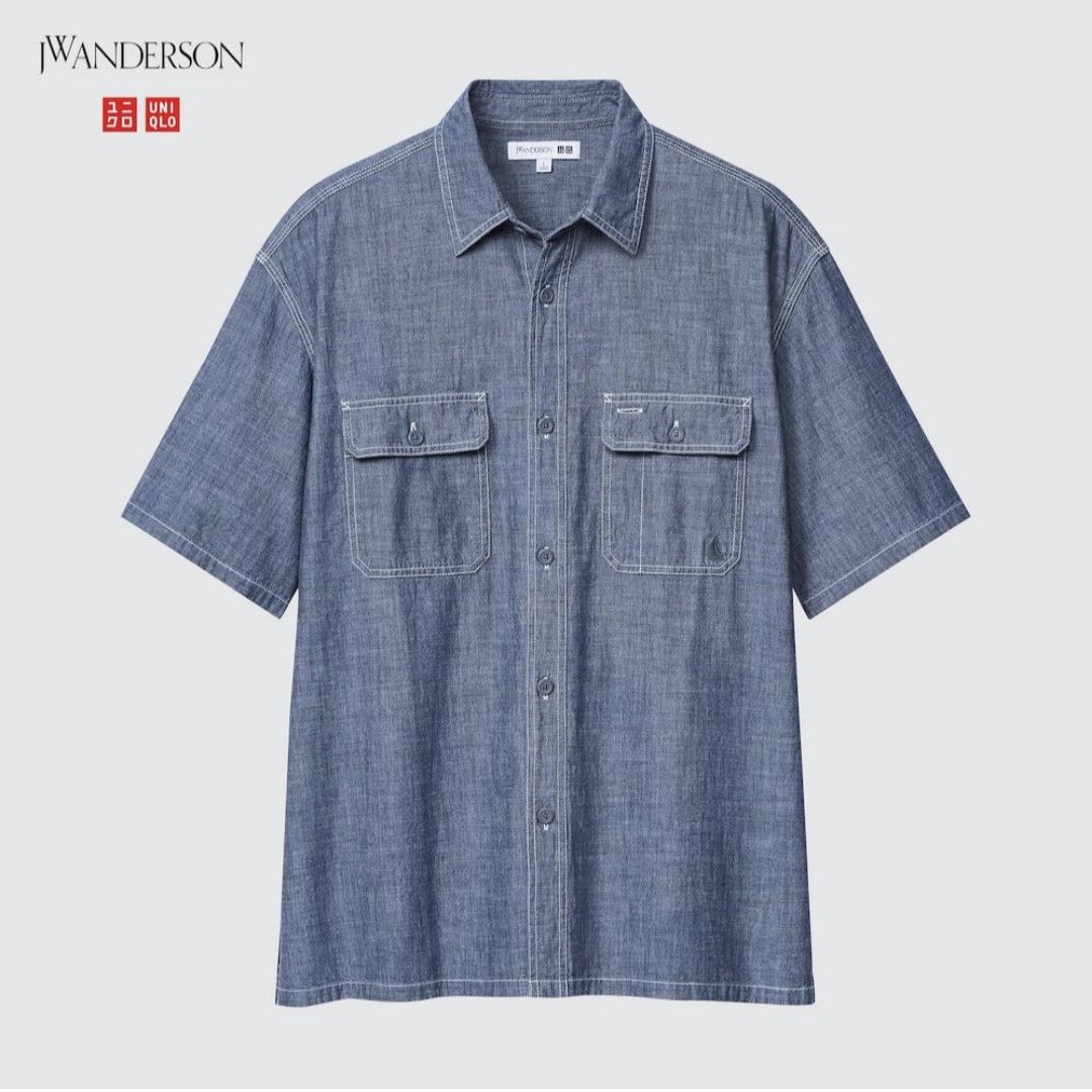 Uniqlo JWA Oversized Short Sleeve Work Shirt, Men's Fashion, Tops ...