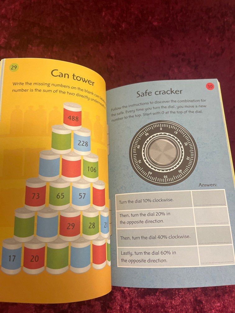 Usborne 99 Math Puzzles & General Knowledge Quizzes, 興趣及遊戲, 書本 & 文具, 小說 ...