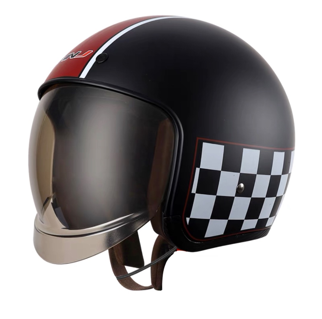 Black with Red Brown Stripe and White Checkered Designs with Inbuilt ...