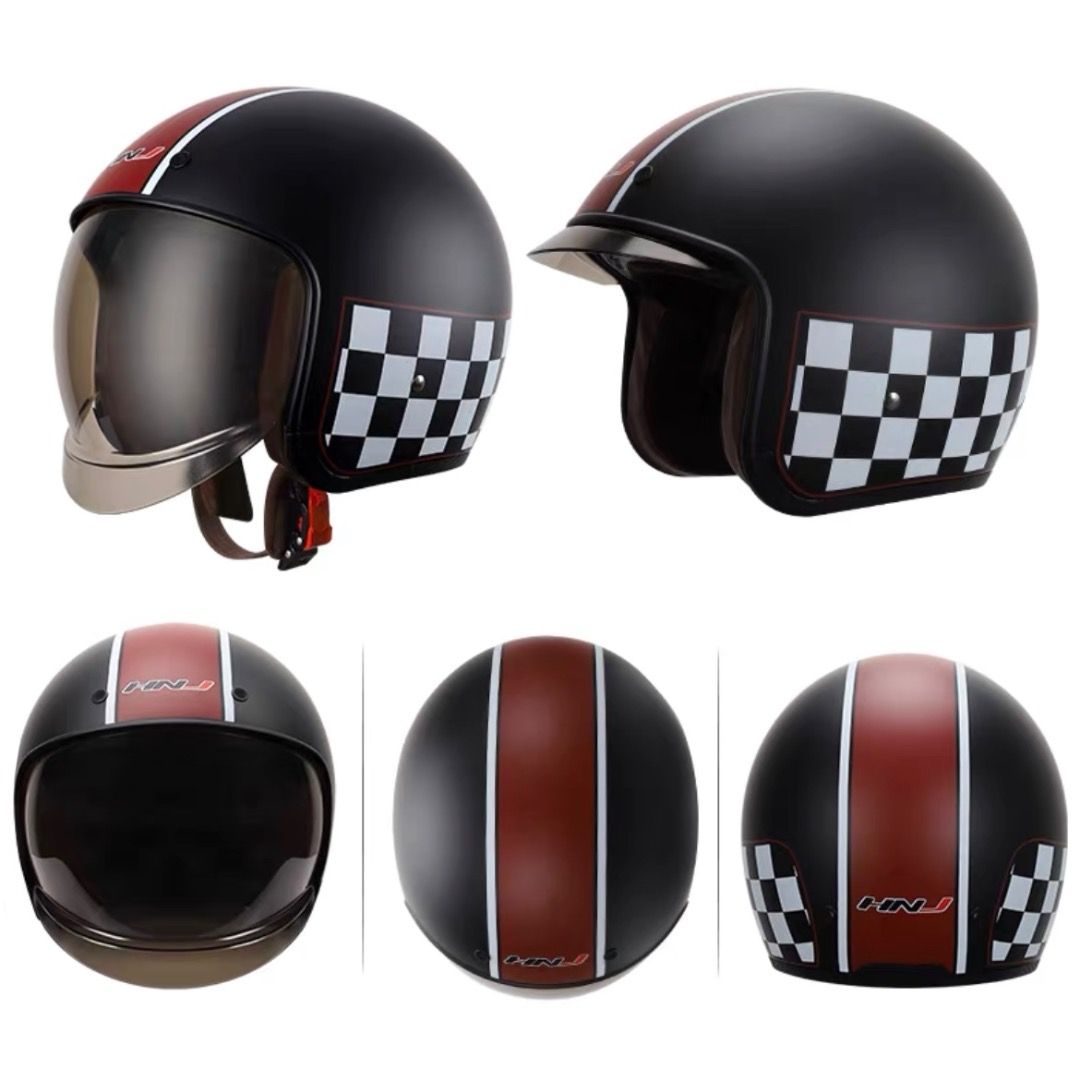 Black with Red Brown Stripe and White Checkered Designs with Inbuilt ...
