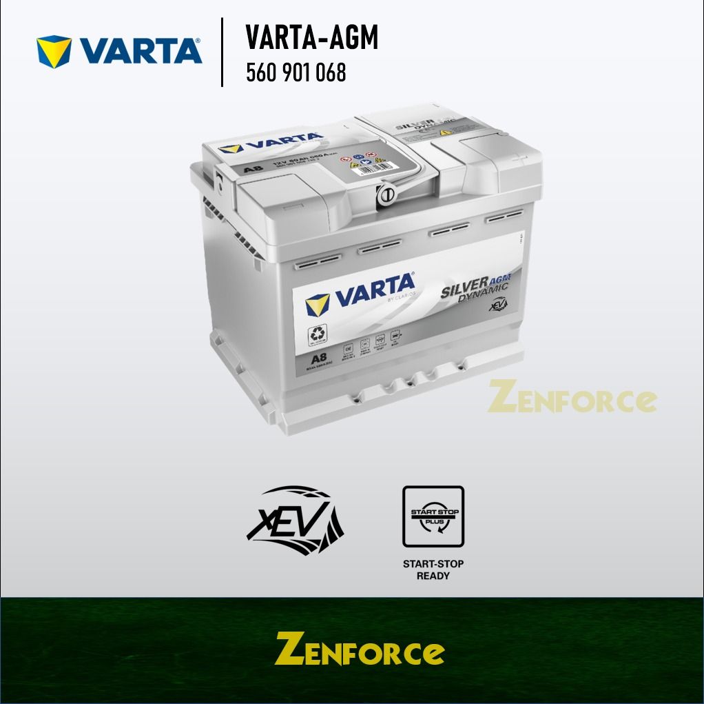 Varta Car Battery | Start-Stop | EV Ready | Silver Dynamic AGM 560 901 ...