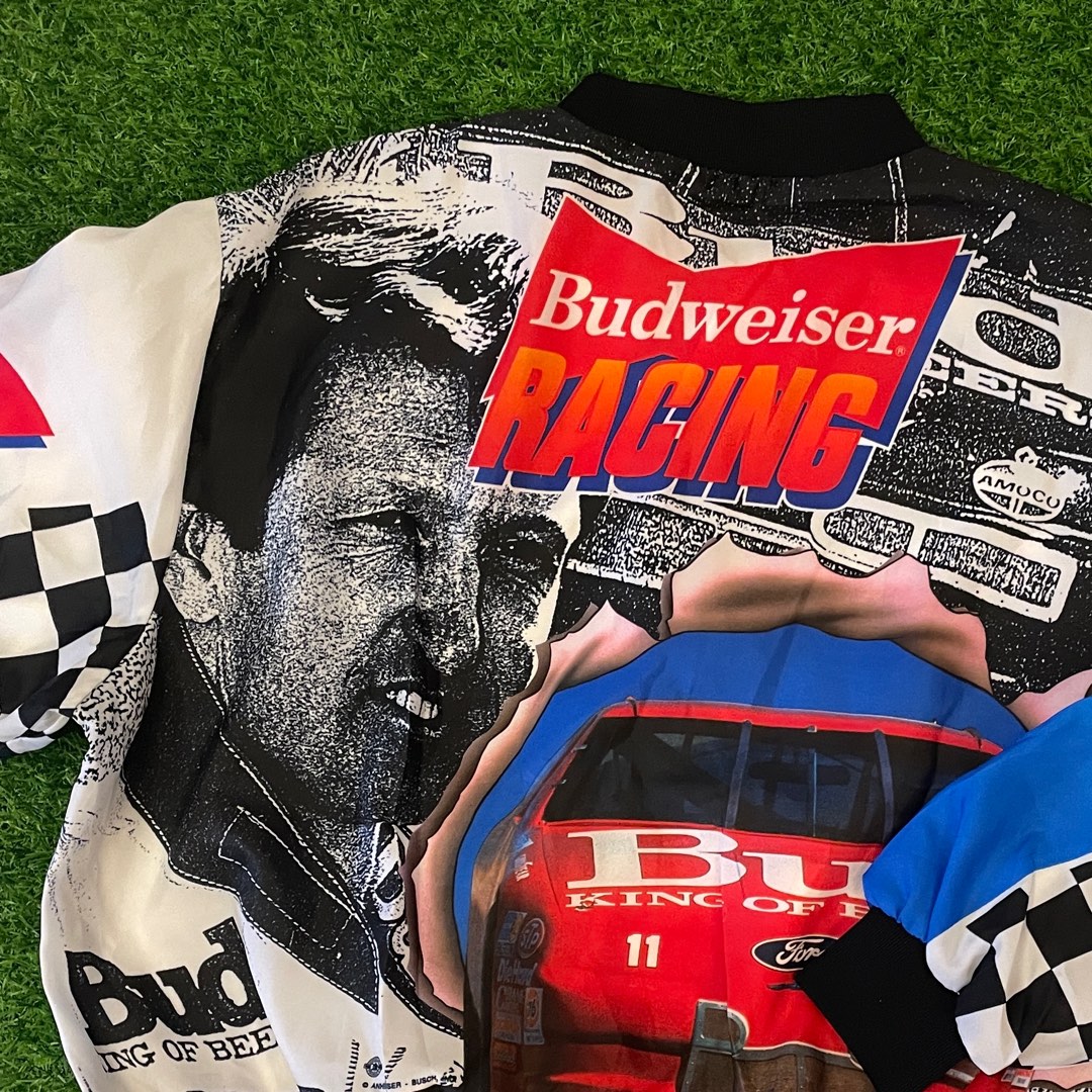 Vintage 1992 Bill Elliott Budweiser Racing Fanimation Nascar Satin ...