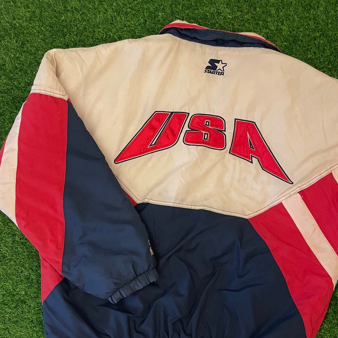 Vintage 1996 Starter Atlanta Olympics Team USA Half Zip Kangaroo Puffer ...