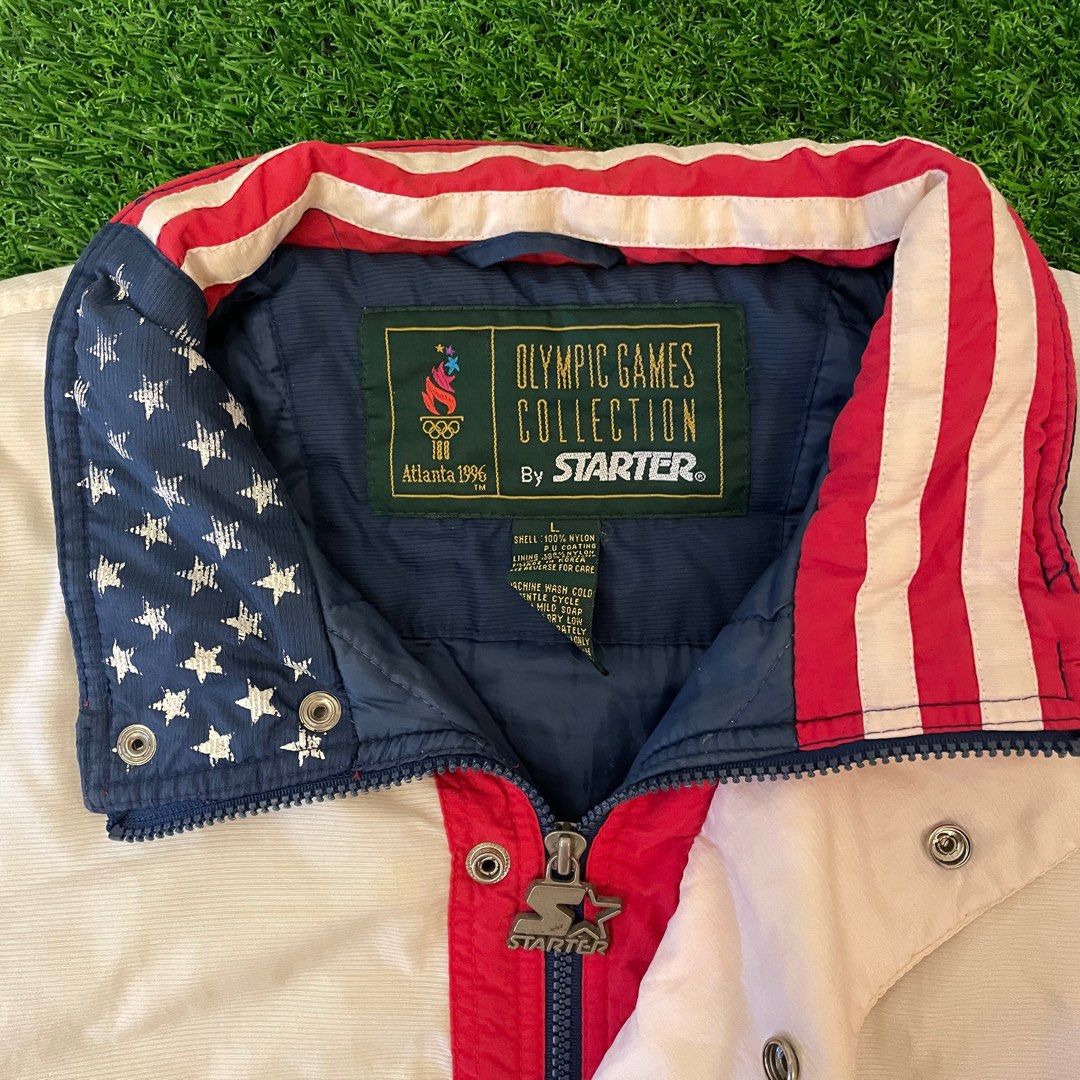 Vintage 1996 Starter Atlanta Olympics Team USA Half Zip Kangaroo Puffer ...